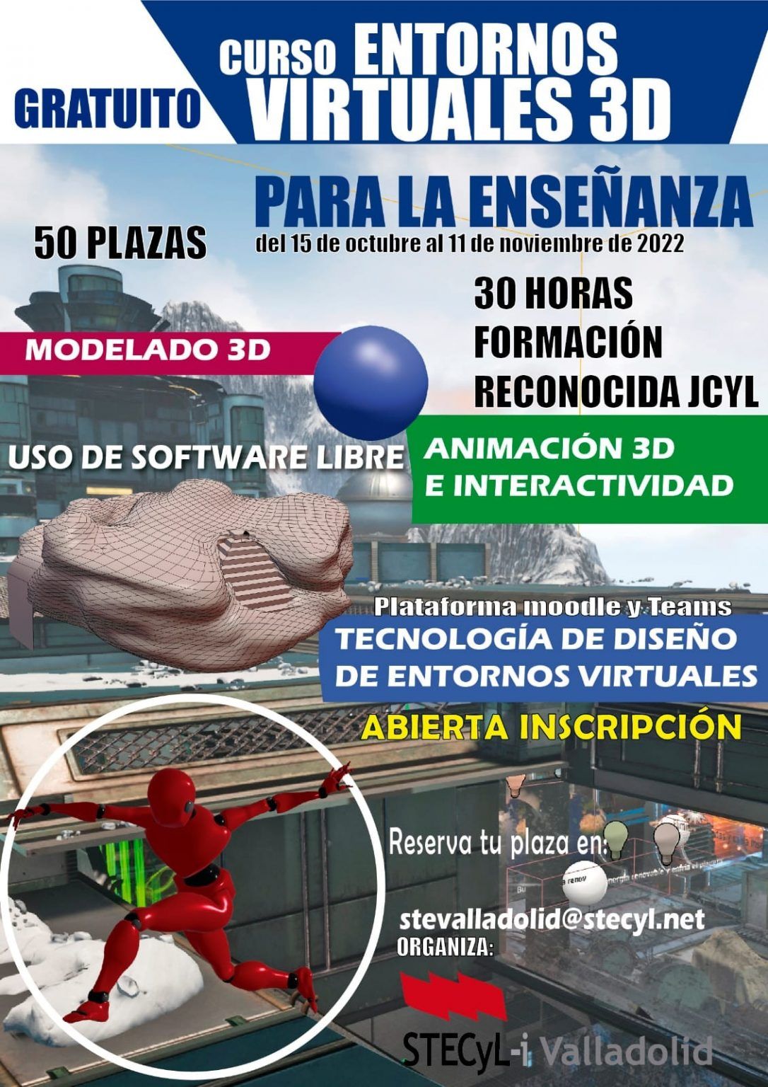 Curso gratuito Entornos Virtuales 3D para la enseñanza - STECyL-i