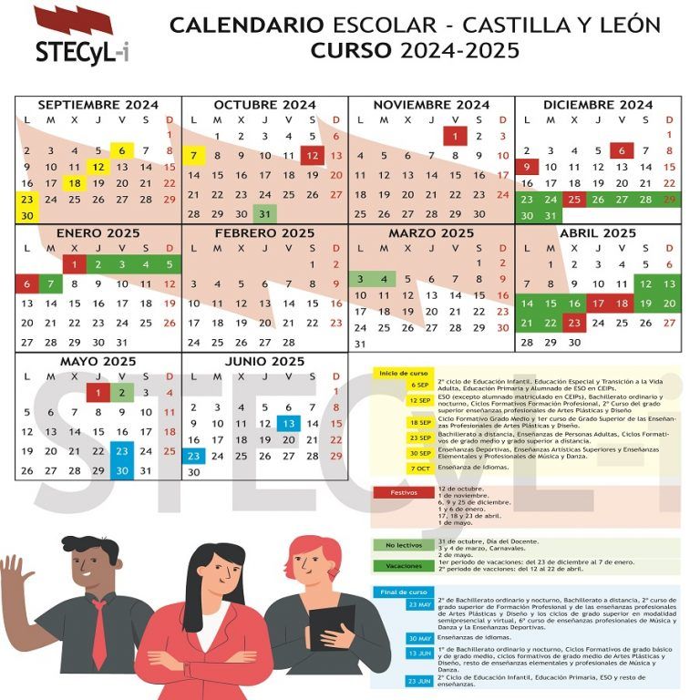 Publicado el Calendario escolar del curso 2024-2025 - STECyL-i